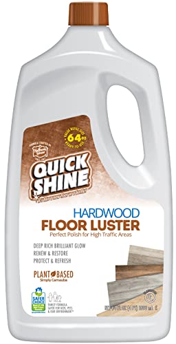 Quick Shine Hardwood Floor Luster 64oz | Plant-Based Cleaner & Polish w Carnauba | Simply Squirt & Spread | Don't Refinish It, Quick Shine It | Safer Choice Cleaner | Restore-Protect-Refresh