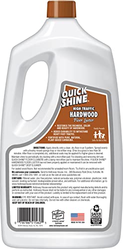 Quick Shine Hardwood Floor Luster 64oz | Plant-Based Cleaner & Polish w Carnauba | Simply Squirt & Spread | Don't Refinish It, Quick Shine It | Safer Choice Cleaner | Restore-Protect-Refresh