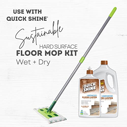 Quick Shine Hardwood Floor Luster 64oz | Plant-Based Cleaner & Polish w Carnauba | Simply Squirt & Spread | Don't Refinish It, Quick Shine It | Safer Choice Cleaner | Restore-Protect-Refresh