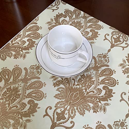 Yifely Luxury Gold Damask Shelving Paper Removable Shelf Liner Adhesive Cabinet Sticker 17.7 Inch by 9.8 Feet