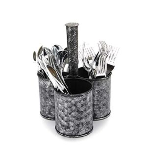 mind reader 3-compartment caddy utensil holder, black