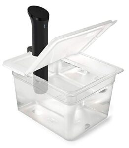 everie sous vide container 12 quart evc-12 with collapsible hinged lid compatible with anova nano or an500-us00, also fits instant pot