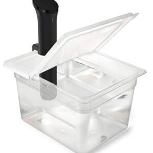 EVERIE Sous Vide Container 12 Quart EVC-12 with Collapsible Hinged Lid Compatible with Anova Nano or AN500-US00, Also Fits Instant Pot