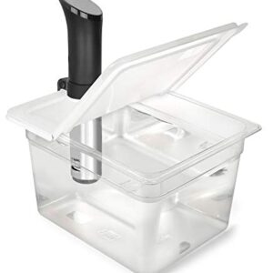 EVERIE Sous Vide Container 12 Quart EVC-12 with Collapsible Hinged Lid Compatible with Anova Nano or AN500-US00, Also Fits Instant Pot