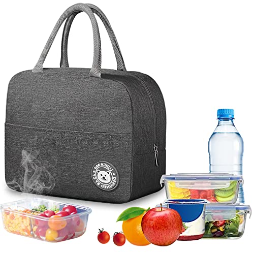 AURUZA Lunch Bag,Insulated Lunch Bag,Waterproof and Reusable,Men Lunch Tote with Interior Pockets,Waterproof Thermal Lunch Cooler for Picnic/office/school