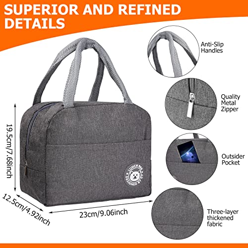 AURUZA Lunch Bag,Insulated Lunch Bag,Waterproof and Reusable,Men Lunch Tote with Interior Pockets,Waterproof Thermal Lunch Cooler for Picnic/office/school