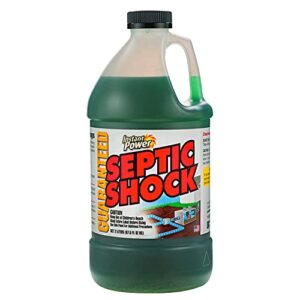 instant power septic shock septic tank treatment, drain cleaner liquid clog remover for septic system, 67.6 fl oz (2 liter)