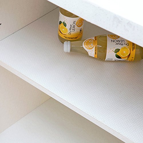 EVA Washable Waterproof Non-Adhesive Shelf Drawer Liner Roll for Refrigerator Kitchen Bathroom Cabinets Drawer Cupboard (Clear)