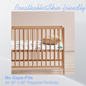 Noiseless Premium Foam Pack and Play Mattress Topper-Breathable and Odorless Playpen Mattresses Topper,Sturdy Edges and Non-Toxic Play Yard Mattress Pad Fits for Graco & Baby Trend & Pamo Babe Playard