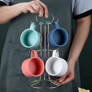 Berglander Rainbow Coffee Mug Holder, Stainless Steel Colorful Coffee Cup Holder Stand Easy to Hang and Take Avoid Crowded Collision Design, Beautiful Decoration Mug Rack Tree Easy to Clean