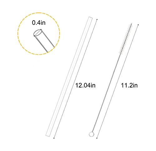 Replacement Straws for Stanley Adventure Travel Tumbler, 6 Pack Reusable Straws Plastic Straws with Cleaning Brush Compatible with Stanley 40oz Stanley Cup Stanley Water Jug