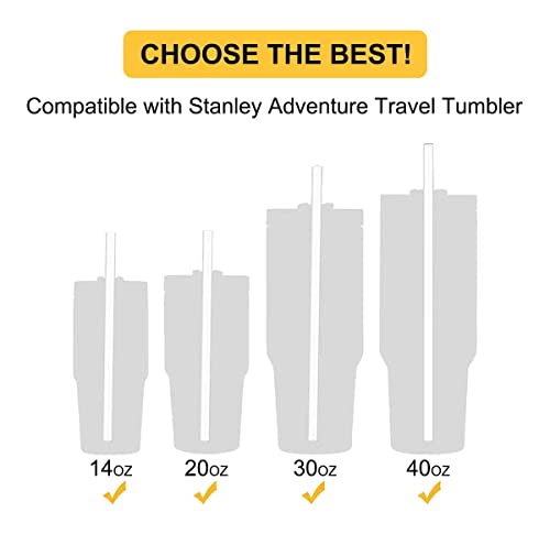 Replacement Straws for Stanley Adventure Travel Tumbler, 6 Pack Reusable Straws Plastic Straws with Cleaning Brush Compatible with Stanley 40oz Stanley Cup Stanley Water Jug