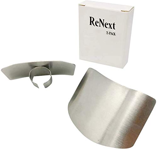 ReNext 2-PACK Stainless Steel Finger Guard for Slicing & Cutting Protector to Avoid Accidents when Chopping and Dicing Useful Kitchen Tool Gadget