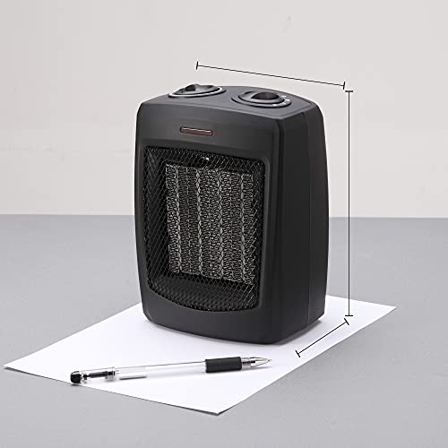 andily Space Heater Electric Heater for Home and Office Ceramic Small Heater with Thermostat, 750W/1500W