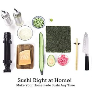 FUNGYAND Sushi Making Kit, All in One Sushi Bazooka Maker with Bamboo Mats, Bamboo Chopsticks, Avocado Slicer, Paddle, Spreader, Sushi Knife, Chopsticks Holder, Cotton Bag, DIY Sushi Roller Machine