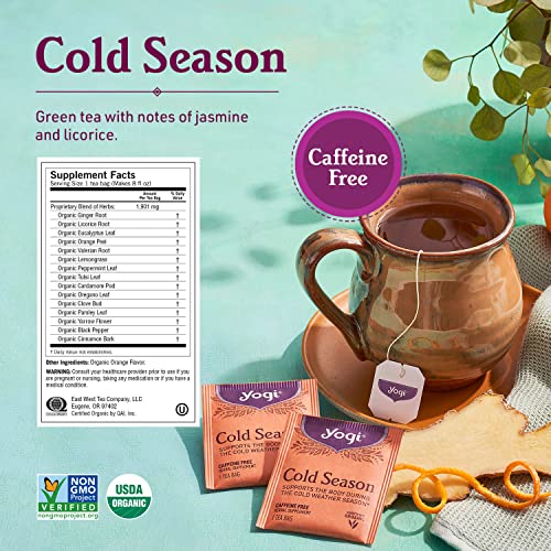 Yogi Tea - Get Well Variety Pack Sampler (6 Pack) - Herbal Teas for Cold and Flu Symptom Support - Caffeine Free - 96 Organic Herbal Tea Bags