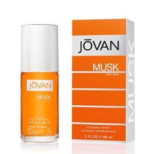 jovan musk eau de cologne spray, sexy cologne for men, vegan formula, 3.0oz