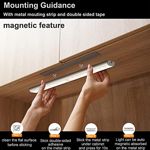 MOSTON Super Bright Rechargeable Closet Lights 78 LED Homelife Motion Sensor Night Lighting for Under Cabinet,Counter.Built-in 2500mAh Battery Powered Cordless Magnetic Lamp Stick on Anywhere