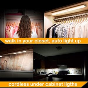 MOSTON Super Bright Rechargeable Closet Lights 78 LED Homelife Motion Sensor Night Lighting for Under Cabinet,Counter.Built-in 2500mAh Battery Powered Cordless Magnetic Lamp Stick on Anywhere