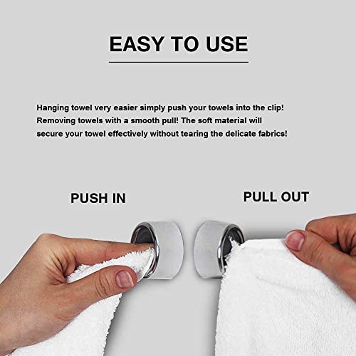 Kitchen Towel Hook Holder, Self Adhesive Wall Dish Towel Hook, Wall Mount Towel Hanger for Bathroom, Wall, Cabinet, Garage, Kitchen and Home - No Drilling Required