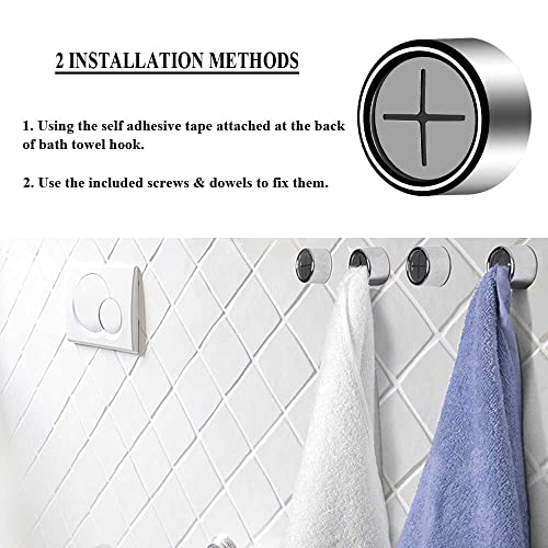 Kitchen Towel Hook Holder, Self Adhesive Wall Dish Towel Hook, Wall Mount Towel Hanger for Bathroom, Wall, Cabinet, Garage, Kitchen and Home - No Drilling Required