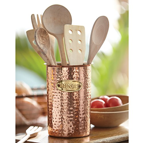 Mud Pie Copper Kitchen Utensil Caddy