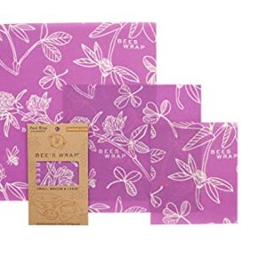 Bee's Wrap - 3 piece value pack - Made in the USA with Certified Organic Cotton - Plastic and Silicone Free - Reusable Eco-Friendly Beeswax Food Wrap - 3 sizes (S, M, L)