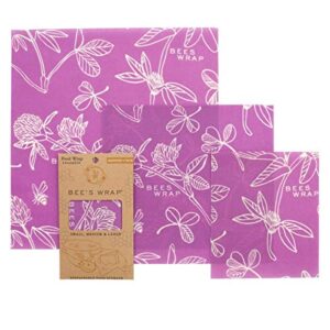 Bee's Wrap - 3 piece value pack - Made in the USA with Certified Organic Cotton - Plastic and Silicone Free - Reusable Eco-Friendly Beeswax Food Wrap - 3 sizes (S, M, L)