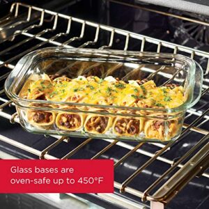 Rubbermaid Brilliance Glass Storage Set of 9 Food Containers with Lids (18 Pieces Total), Set, Assorted, Clear