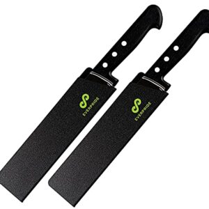 EVERPRIDE 8 Inch Chef Knife Sheath Set (2-Piece Set) Universal Blade Edge Cover Guards for Chef and Kitchen Knives – Durable, BPA-Free, Felt Lined, Sturdy ABS Plastic – Knives Not Included