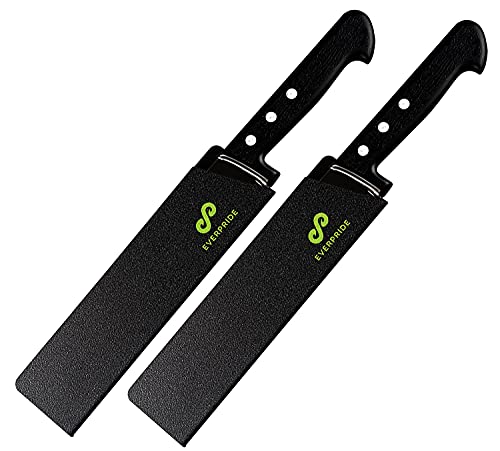 EVERPRIDE 8 Inch Chef Knife Sheath Set (2-Piece Set) Universal Blade Edge Cover Guards for Chef and Kitchen Knives – Durable, BPA-Free, Felt Lined, Sturdy ABS Plastic – Knives Not Included