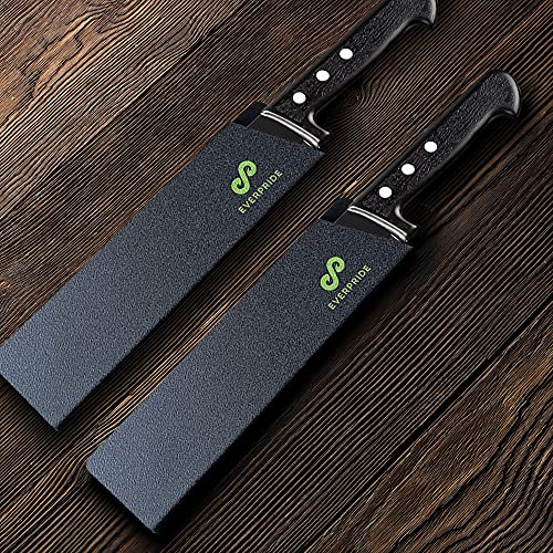 EVERPRIDE 8 Inch Chef Knife Sheath Set (2-Piece Set) Universal Blade Edge Cover Guards for Chef and Kitchen Knives – Durable, BPA-Free, Felt Lined, Sturdy ABS Plastic – Knives Not Included