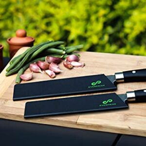 EVERPRIDE 8 Inch Chef Knife Sheath Set (2-Piece Set) Universal Blade Edge Cover Guards for Chef and Kitchen Knives – Durable, BPA-Free, Felt Lined, Sturdy ABS Plastic – Knives Not Included