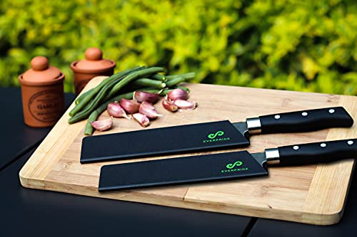 EVERPRIDE 8 Inch Chef Knife Sheath Set (2-Piece Set) Universal Blade Edge Cover Guards for Chef and Kitchen Knives – Durable, BPA-Free, Felt Lined, Sturdy ABS Plastic – Knives Not Included