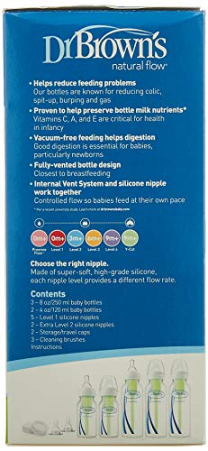 Dr. Brown's Options Narrow Feeding Set, Clear - Packaging may vary