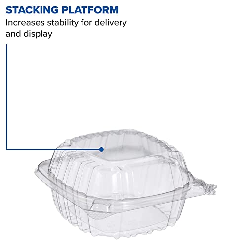 DART C57PST1 - 6" Clear Seal Hinged-Lid Plastic Containers, Clear, 500/Carton