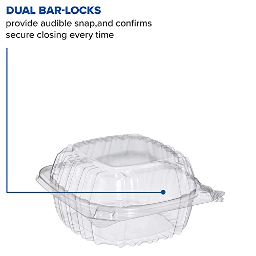 DART C57PST1 - 6" Clear Seal Hinged-Lid Plastic Containers, Clear, 500/Carton