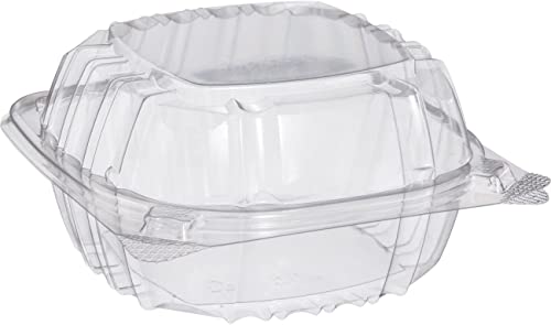 DART C57PST1 - 6" Clear Seal Hinged-Lid Plastic Containers, Clear, 500/Carton