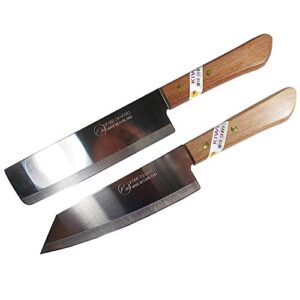 kiwi knife cook utility knives cutlery steak wood handle kitchen tool sharp blade 6.5″ stainless steel 1 set (2 pcs) (no.171,172)