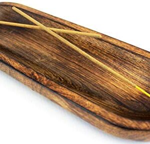 Kaizen Casa Incense Burner Stick Holder Ash Catcher Wooden Handmade Modern Gift Wood Home Decor Size 11 X 4 X 1.2Inches