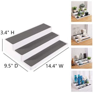 YCOCO 3-Tier Spice Rack Step Shelf Cabinet Non Skid Kitchen Organizer Waterproof 2 Pack