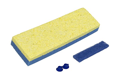 Quickie Sponge Mop Refill, Clean Squeeze, Blue, Dual Technology for Deep Cleaning and Super Asborbency Mopping, Automatic Mop- Blue/Yellow