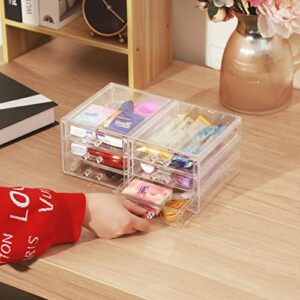 6 Drawers Stackable Makeup Organizer Storage Drawers,Cq Acrylic Bathroom Organizers,Clear Plastic Storage Bins For Vanity,Under sink,Kitchen Cabinets,Pantry,Home Organization and Storage