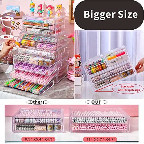 6 Drawers Stackable Makeup Organizer Storage Drawers,Cq Acrylic Bathroom Organizers,Clear Plastic Storage Bins For Vanity,Under sink,Kitchen Cabinets,Pantry,Home Organization and Storage