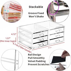 6 Drawers Stackable Makeup Organizer Storage Drawers,Cq Acrylic Bathroom Organizers,Clear Plastic Storage Bins For Vanity,Under sink,Kitchen Cabinets,Pantry,Home Organization and Storage