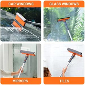 eazer Professional Window Squeegee, 2-in-1 Window Cleaner Tool, Window Washing Kit with Extension Pole(20''-30''), Multi-Use Squeegee for Window Cleaning with Multiple Angles.