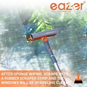 eazer Professional Window Squeegee, 2-in-1 Window Cleaner Tool, Window Washing Kit with Extension Pole(20''-30''), Multi-Use Squeegee for Window Cleaning with Multiple Angles.