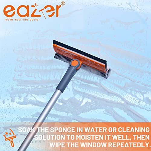 eazer Professional Window Squeegee, 2-in-1 Window Cleaner Tool, Window Washing Kit with Extension Pole(20''-30''), Multi-Use Squeegee for Window Cleaning with Multiple Angles.