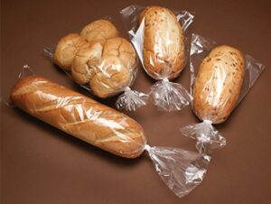 bread bags – 6x3x15″ gusset style poly bags – pack of 100 with 100 free bread ties, keep food fresh (100)