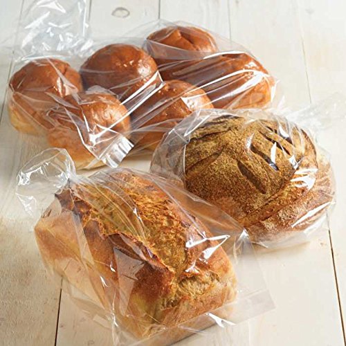 Bread Bags - 6x3x15" Gusset Style Poly Bags - Pack of 100 with 100 Free Bread Ties, keep Food Fresh (100)